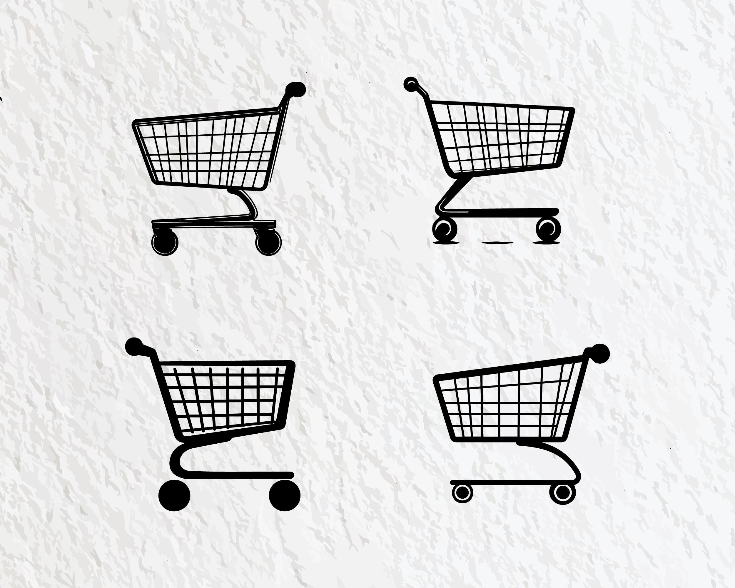 Shopping Cart Svg Bundle, Shopping Cart Silhouette, Shopping Cart ...