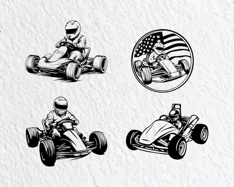 Go Kart Svg Bundle, Go Kart Silhouette, Go Kart Clipart Png, Go Kart ...