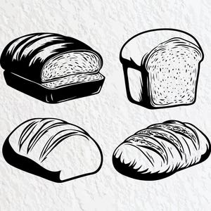 Bread SVG Bundle: Silhouette Clipart, Vector Decal (digital Download ...