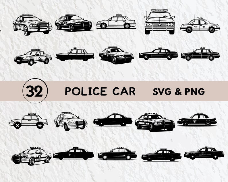Police Car Silhouette Svg, Police Car Svg Bundle, Police Car Breed ...