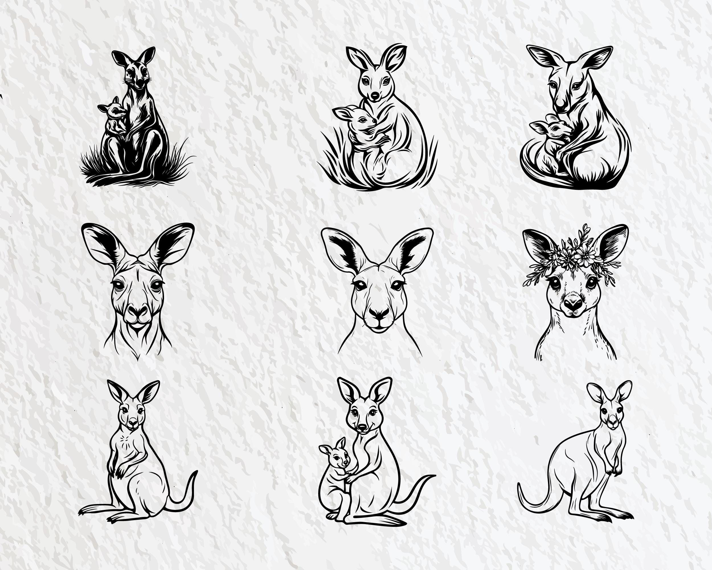 Kangaroo Svg Bundle, Kangaroo Silhouette, Kangaroo Clipart Png ...