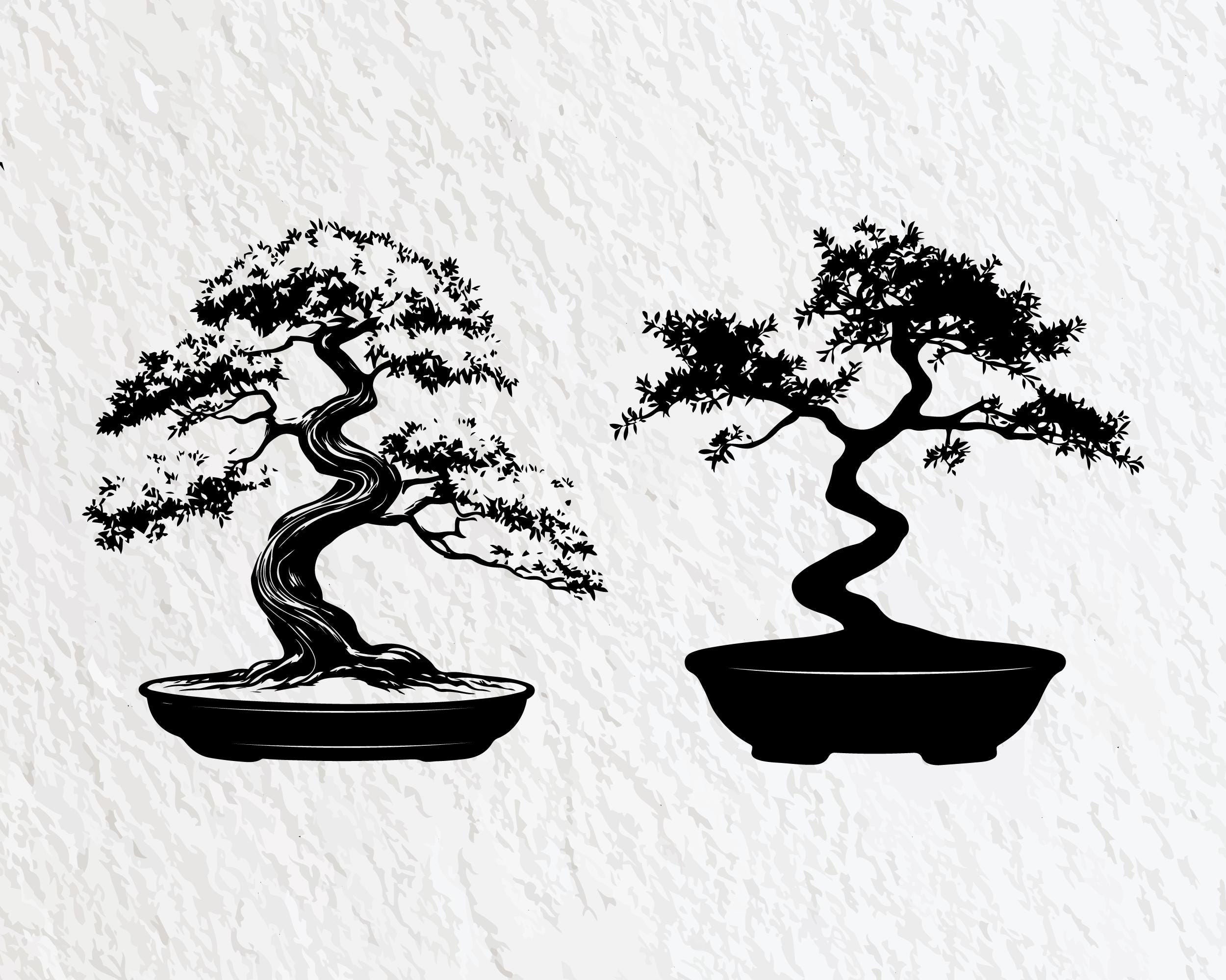 Bonsai Tree Svg Bundle, Bonsai Tree Silhouette, Bonsai Tree Clipart Png ...