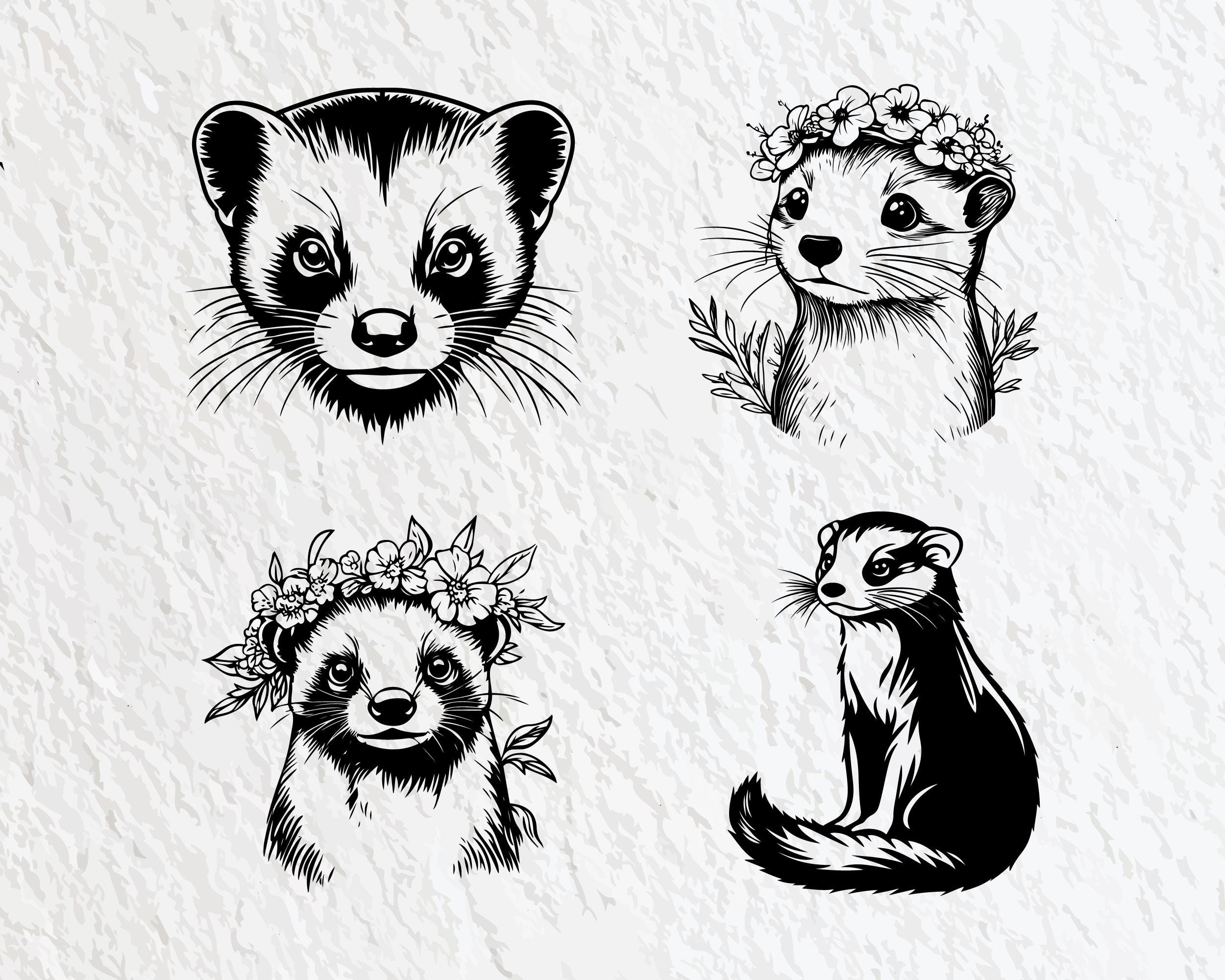 Ferret Svg Bundle, Ferret Silhouette, Ferret Clipart Png, Ferret ...