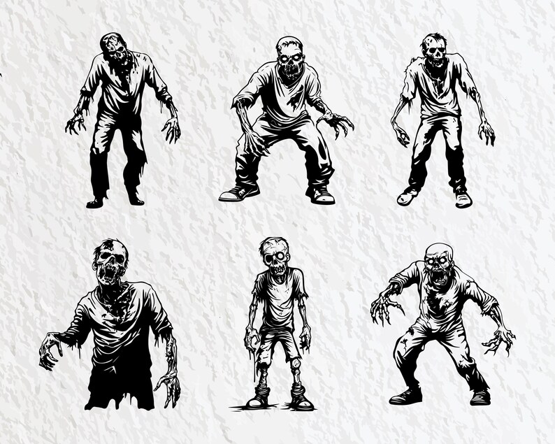 Zombie SVG Bundle: Silhouette Clipart, Cricut Cut Files (digital Download) - Etsy