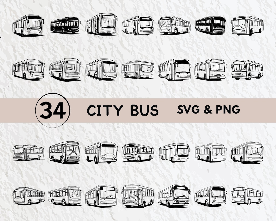 City Bus Svg Bundle, City Bus Silhouette, City Bus Clipart Png, City ...