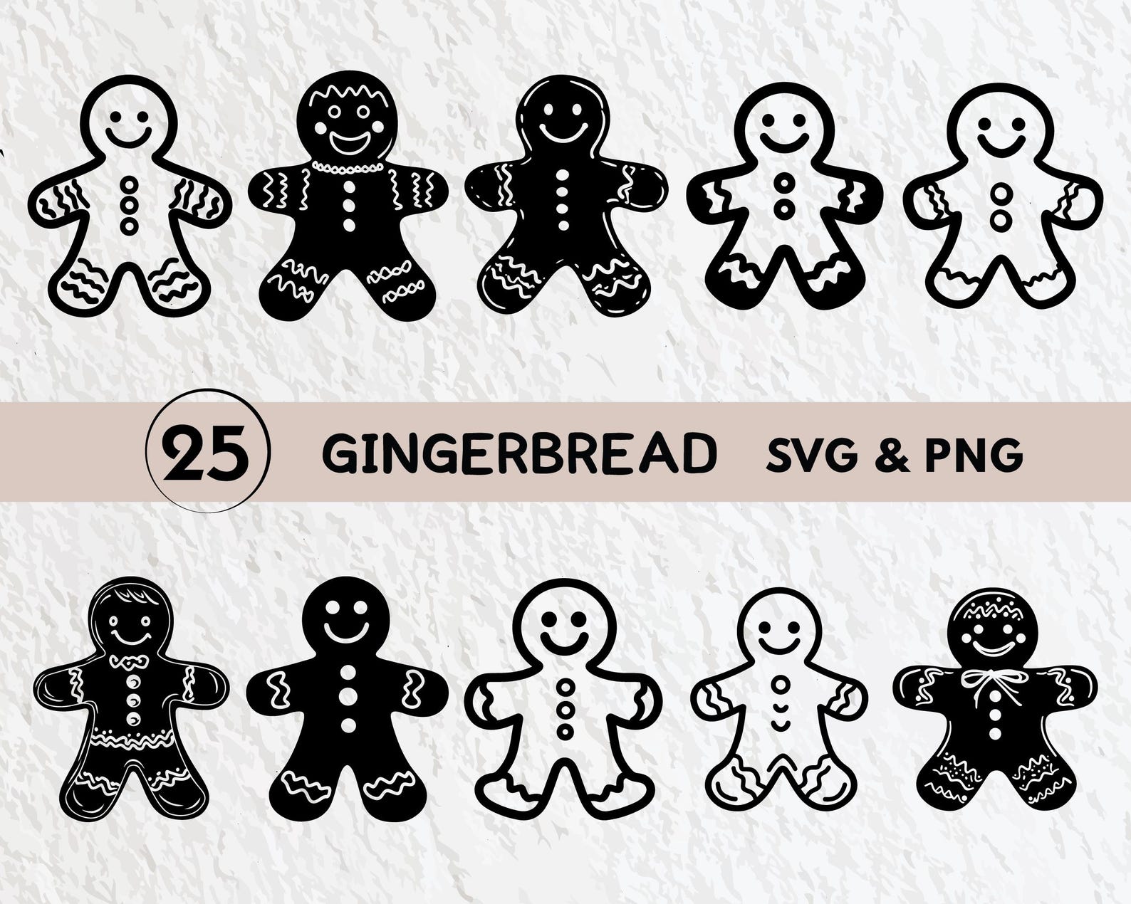 Gingerbread Svg Bundle, Gingerbread Silhouette, Gingerbread Clipart Png ...