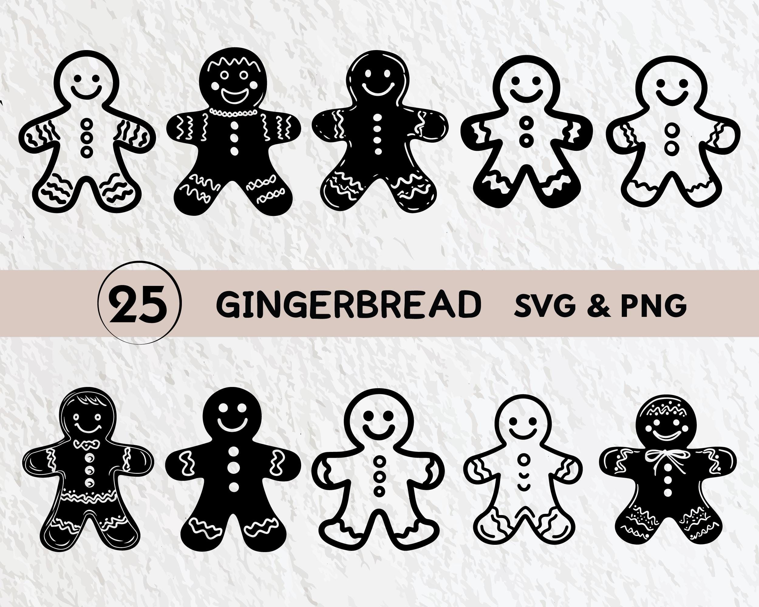 Gingerbread Svg Bundle, Gingerbread Silhouette, Gingerbread Clipart Png ...