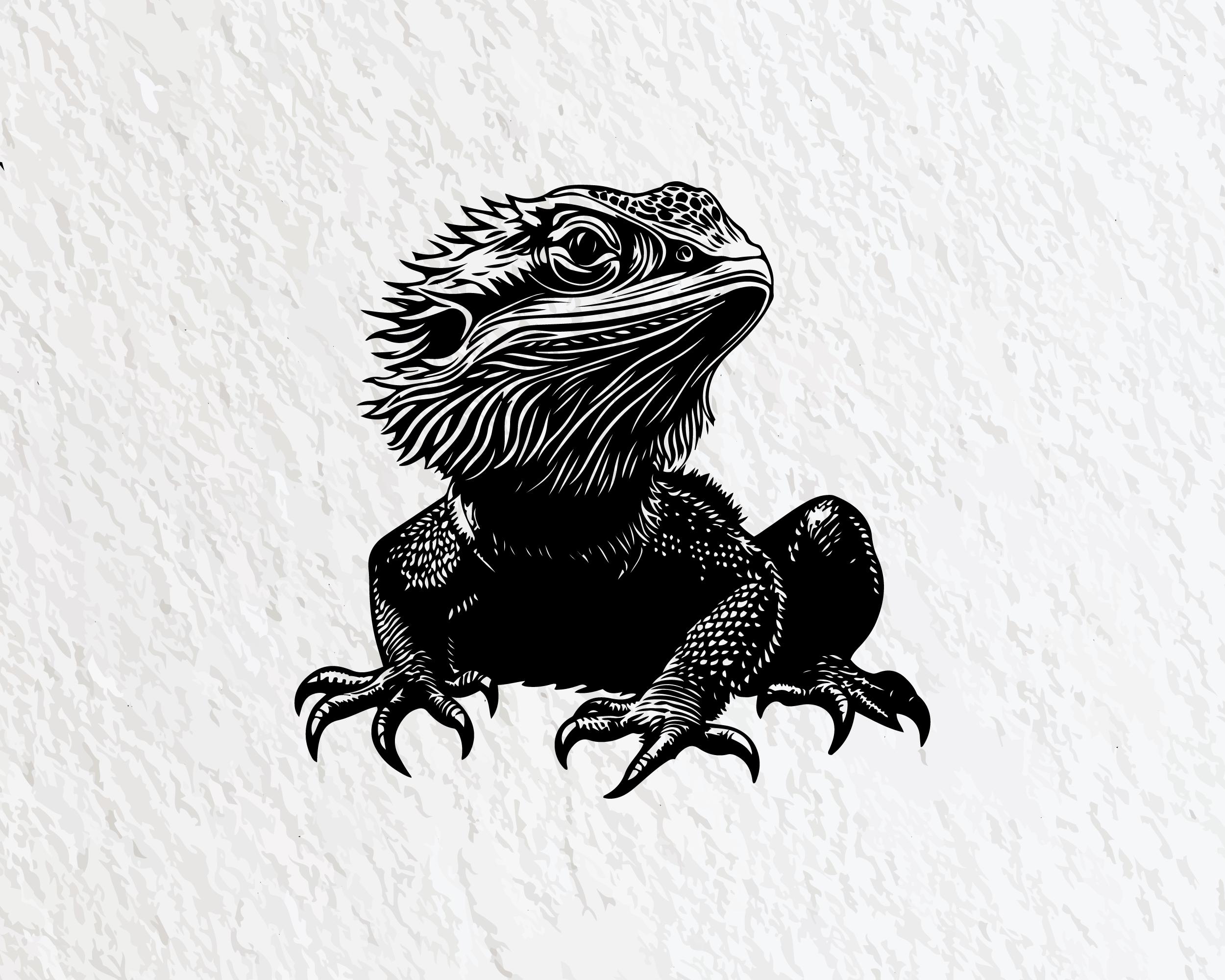 Bearded Dragon Svg, Bearded Dragon Silhouette Bundle, Bearded Dragon ...