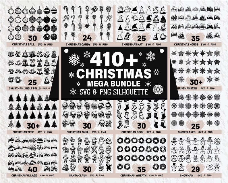 Christmas Mega Bundle: Holiday SVG PNG Cut Files - Etsy