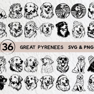 Great Pyrenees Svg Bundle, Great Pyrenees Silhouette, Great Pyrenees ...