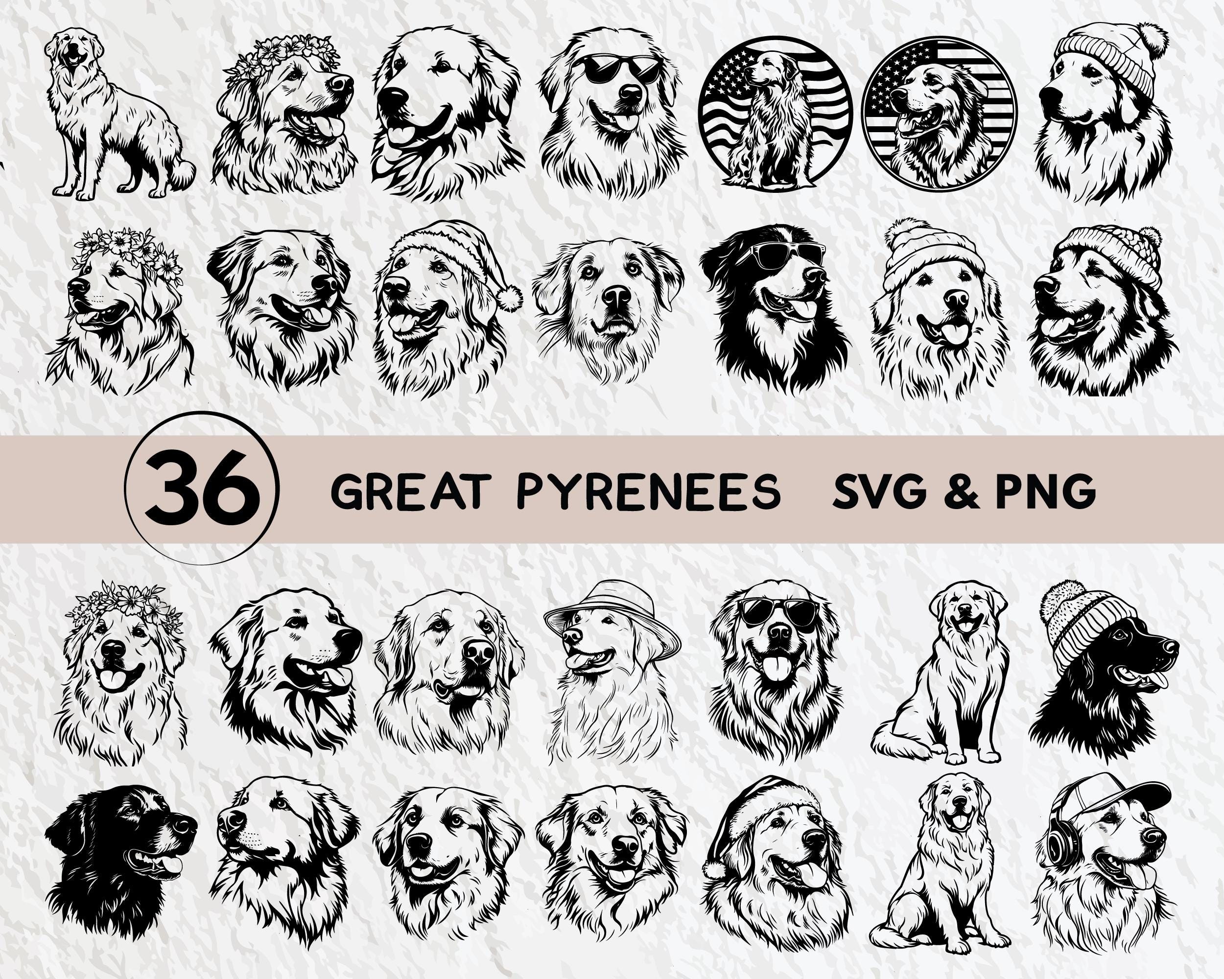 Great Pyrenees Svg Bundle, Great Pyrenees Silhouette, Great Pyrenees ...