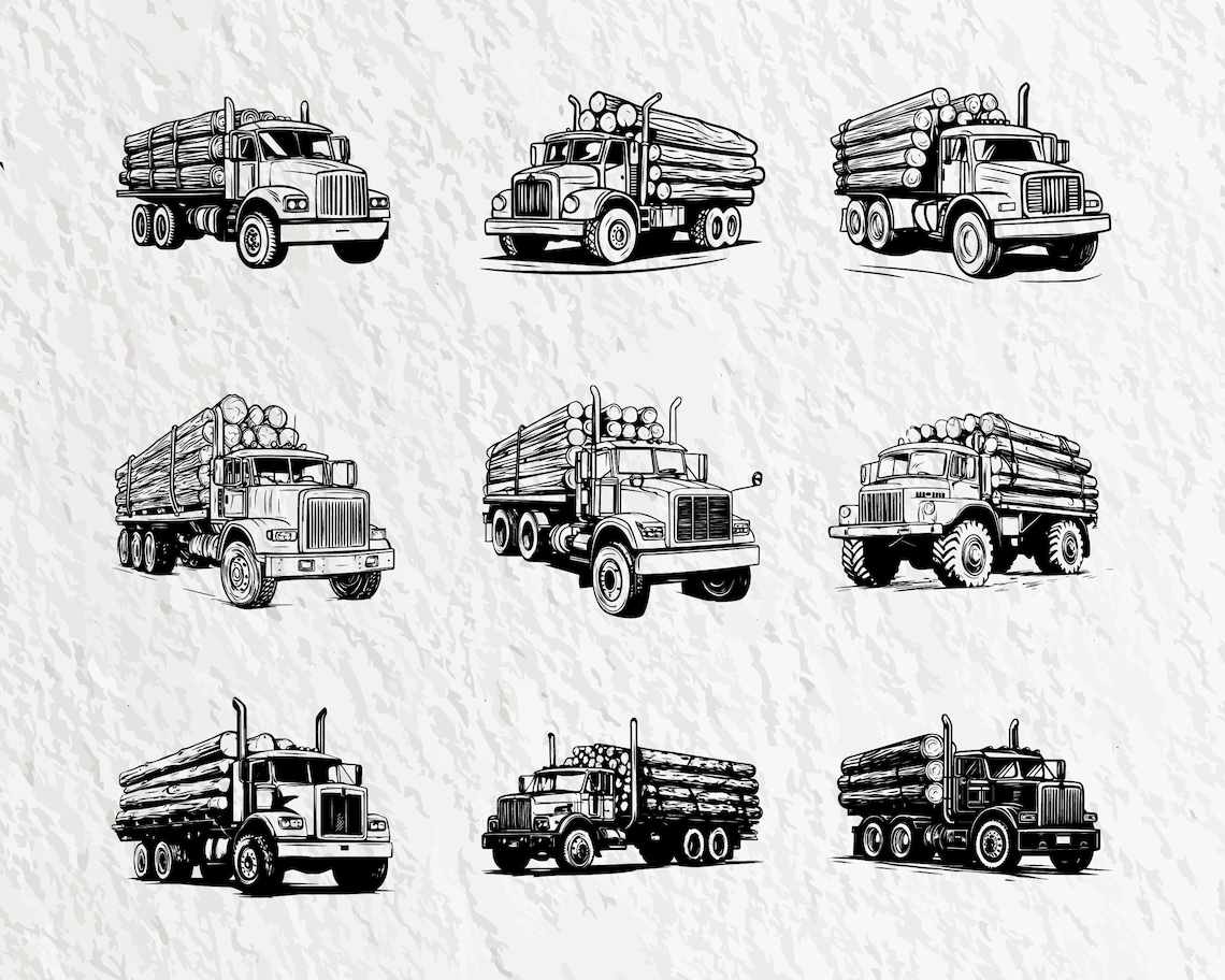 Logging Truck Svg Bundle, Logging Truck Silhouette, Logging Truck ...