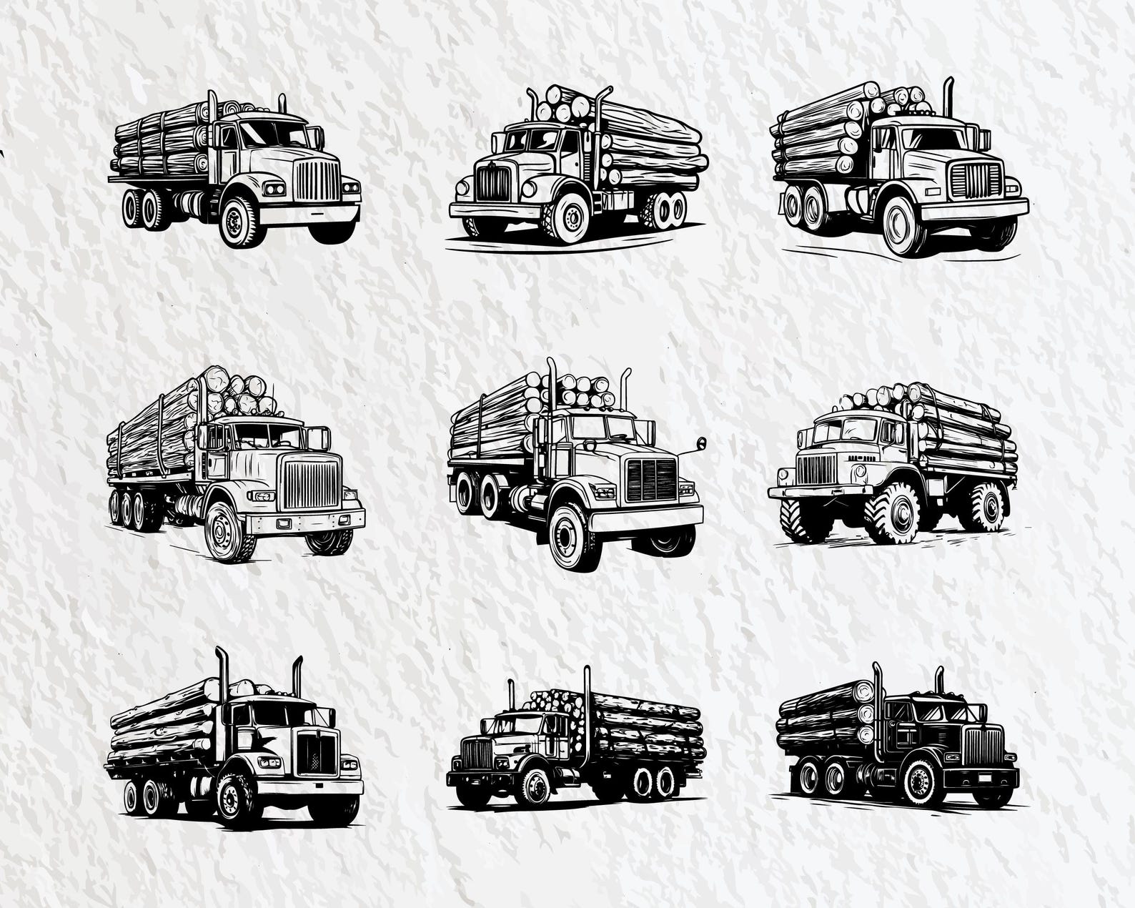 Logging Truck Svg Bundle, Logging Truck Silhouette, Logging Truck ...