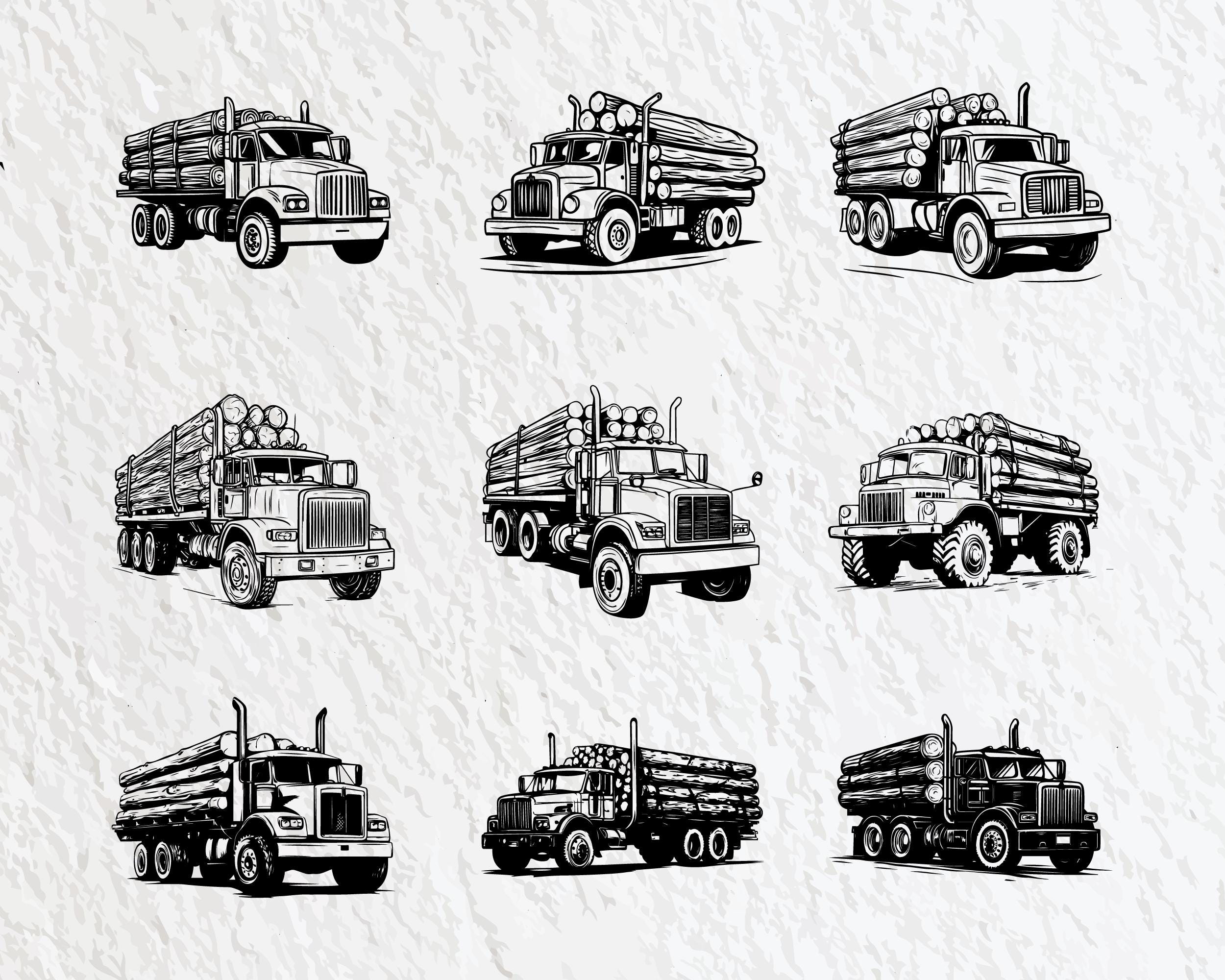 Logging Truck Svg Bundle, Logging Truck Silhouette, Logging Truck ...