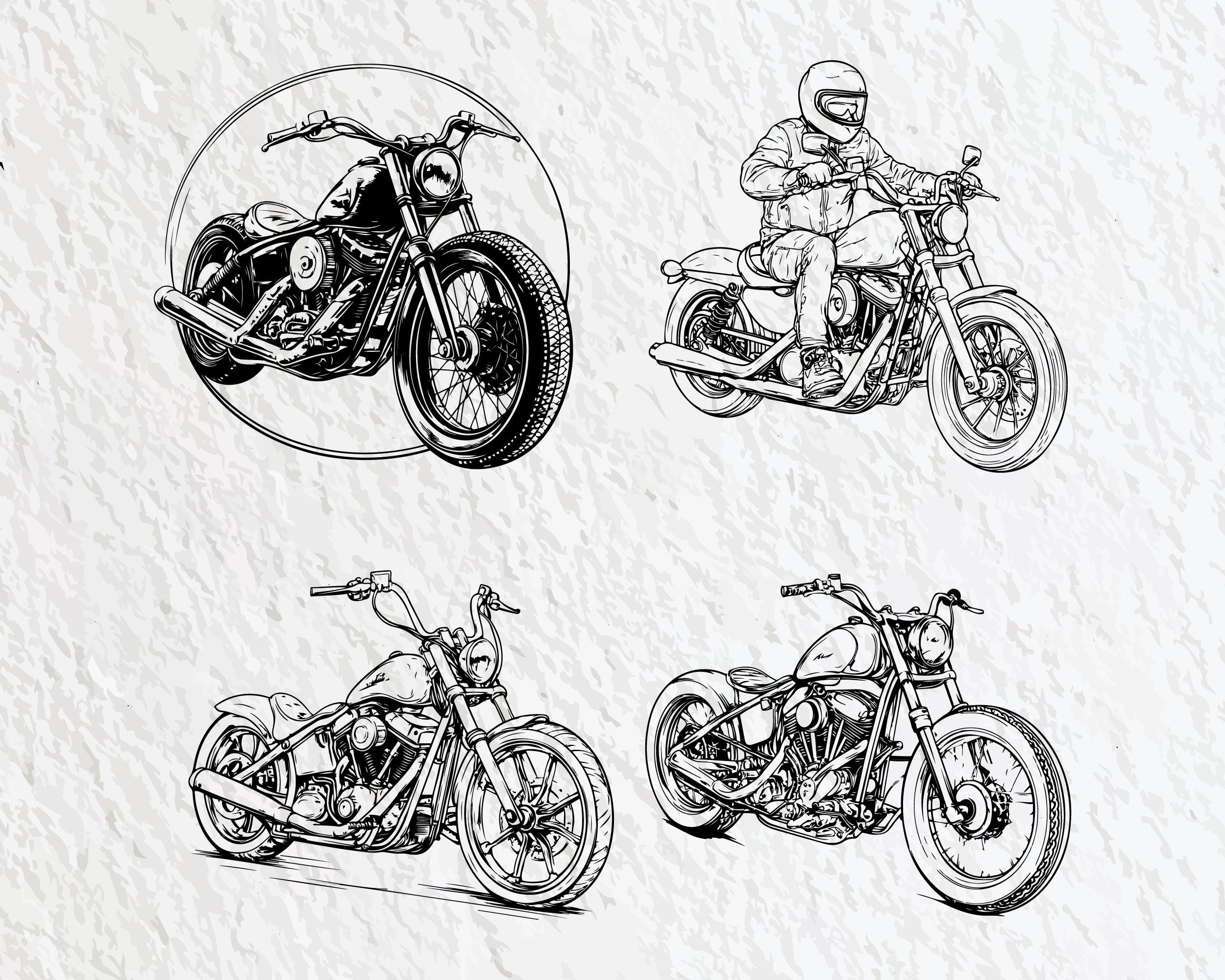 Chopper Bike SVG Bundle: Motorcycle Clipart, Vector Logo (digital ...