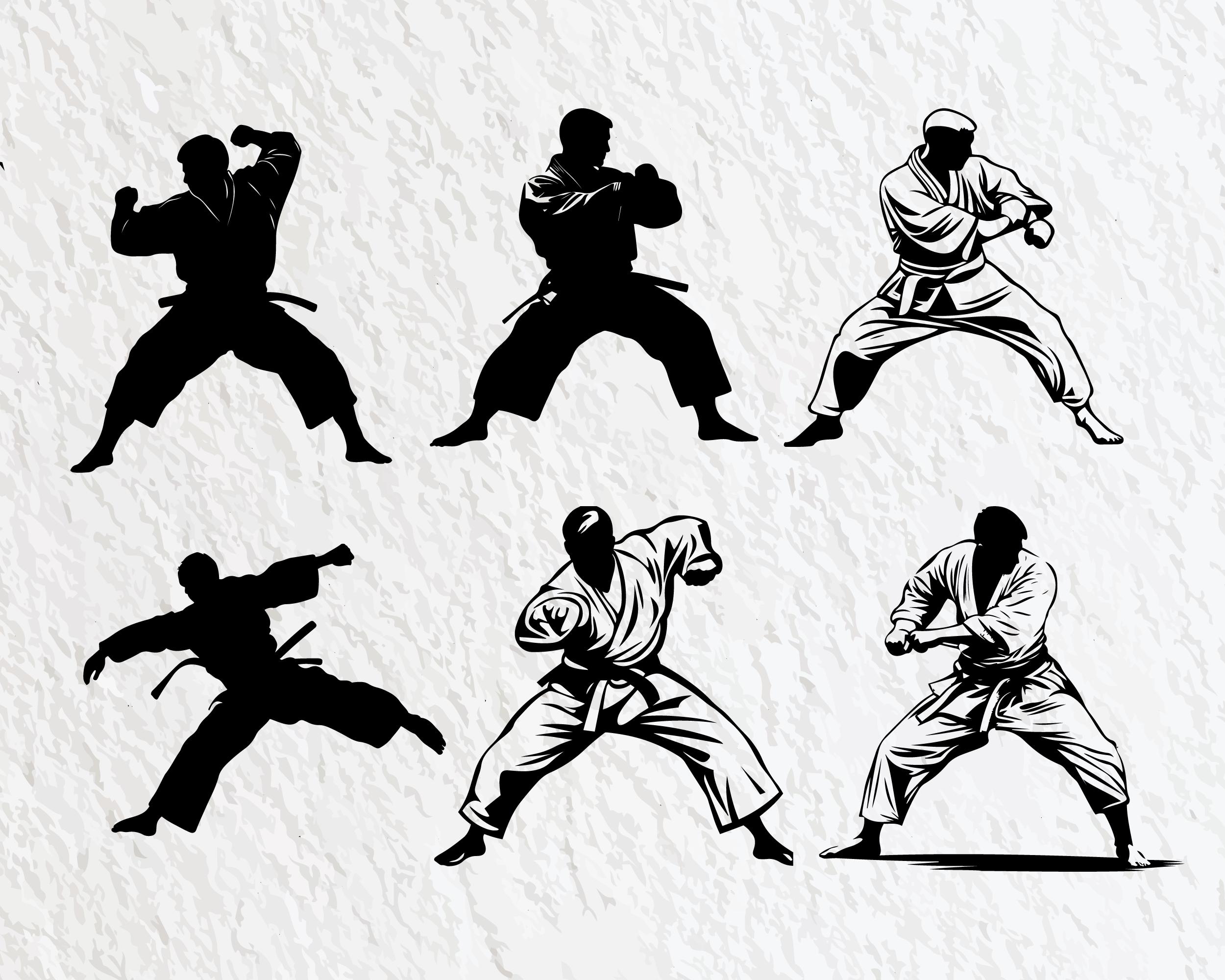 Judo Silhouette Vector Set: Clipart, Outline, Decal (SVG & PNG) - Etsy
