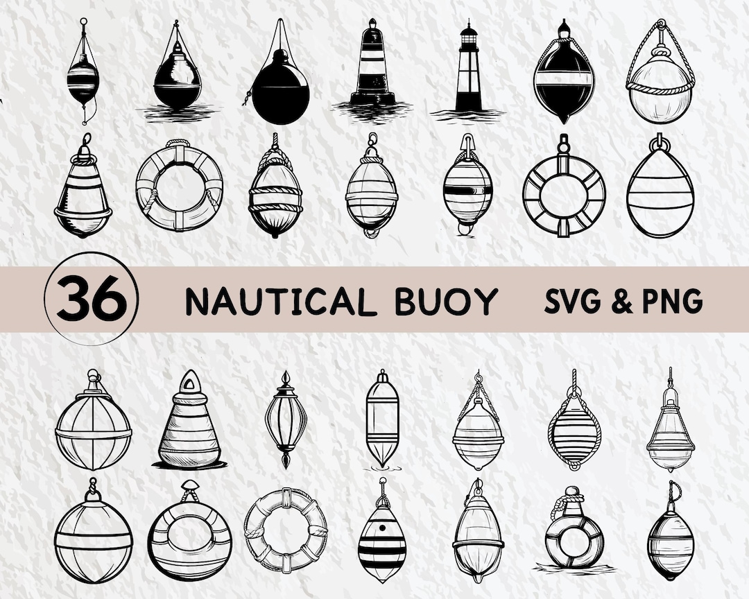 Nautical Buoy SVG Bundle: Silhouette, Clipart, Vector (PNG, SVG, Cricut ...