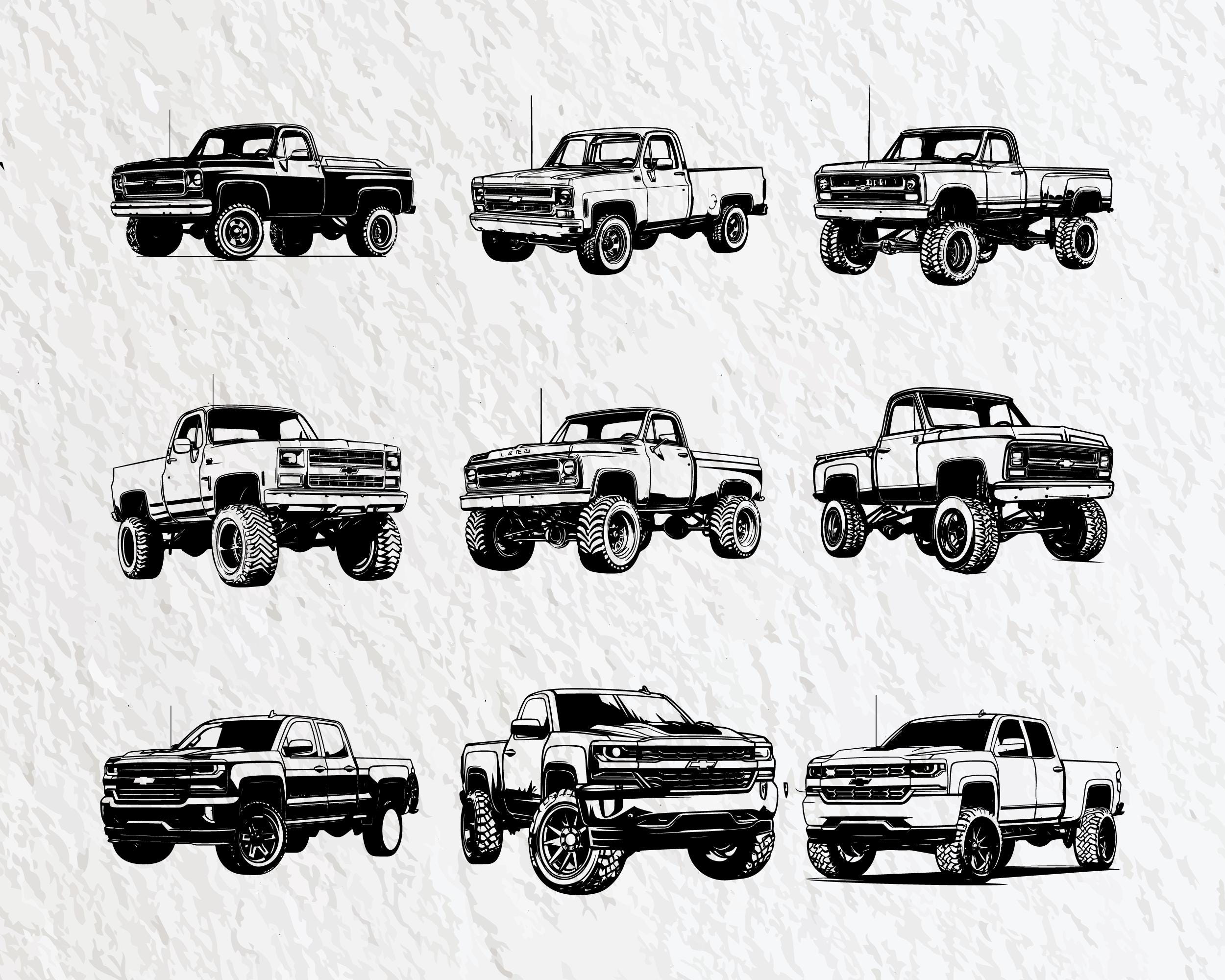 Chevy Truck SVG Bundle: Silhouette, Clipart, Vector (PNG, Cricut) - Etsy
