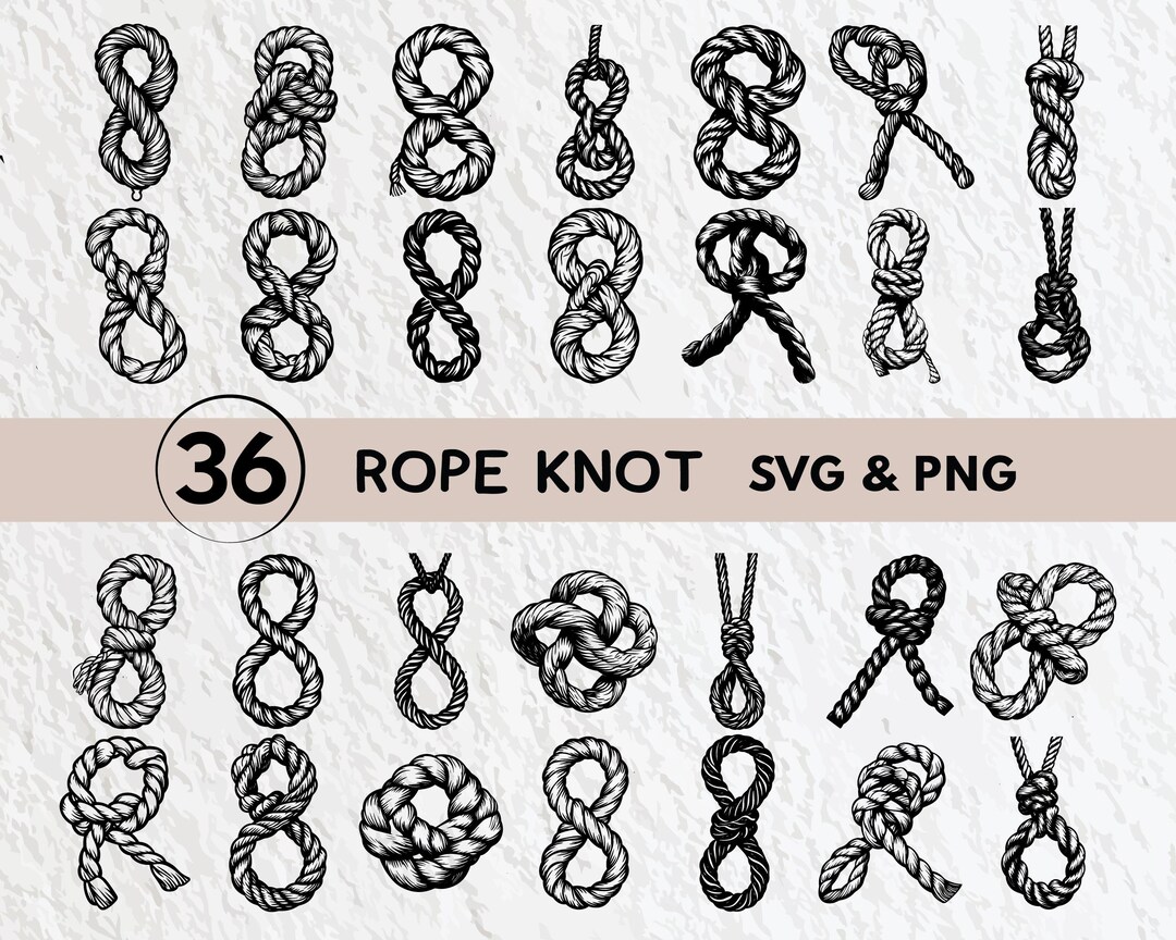 Rope Knot SVG Bundle: Silhouette Clipart, Vector Graphics (digital ...