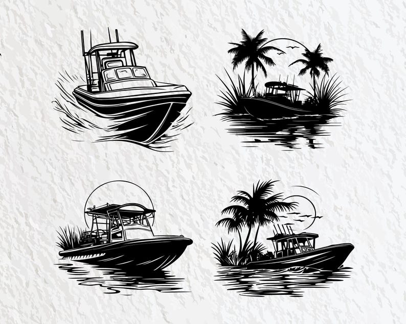 Airboat SVG Bundle: Silhouette, Clipart, Cricut Decal Files - Etsy