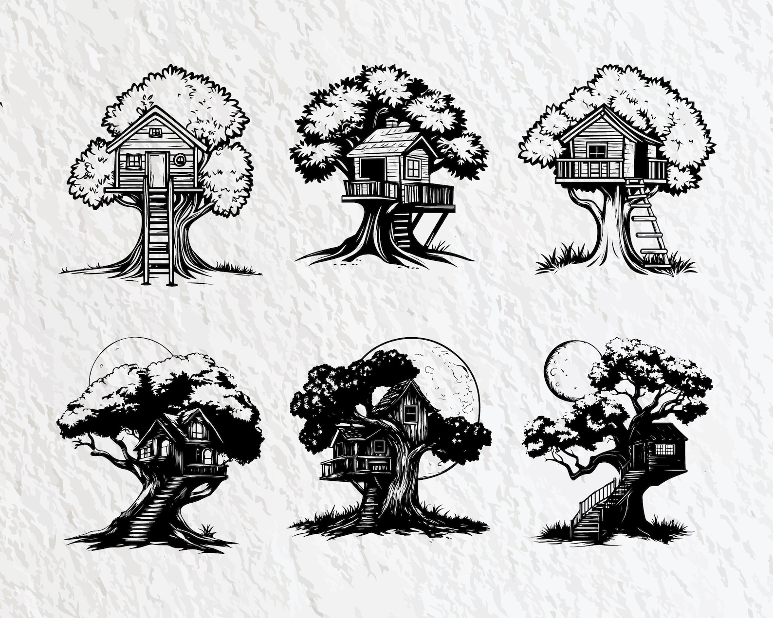 Tree House Svg Bundle, Tree House Silhouette, Tree House Clipart Png ...
