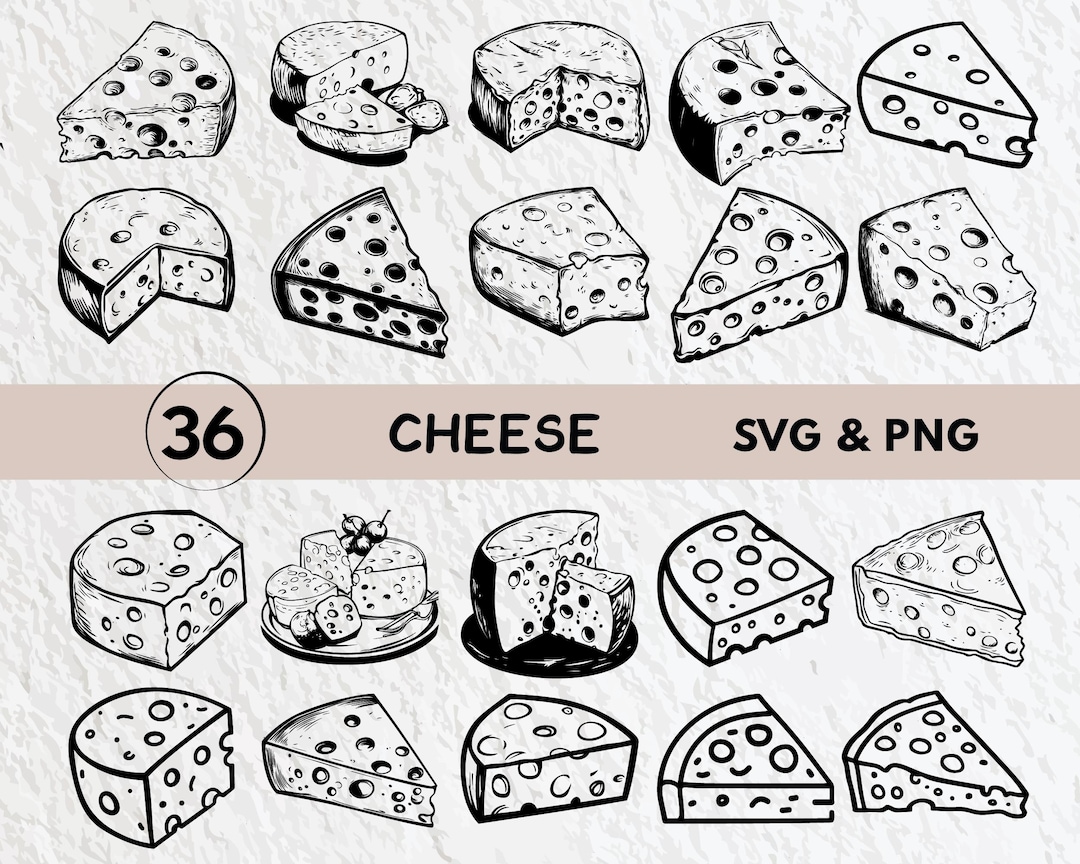 Cheese SVG Bundle: Vector Clipart, Logo, Cricut Decal (PNG) - Etsy