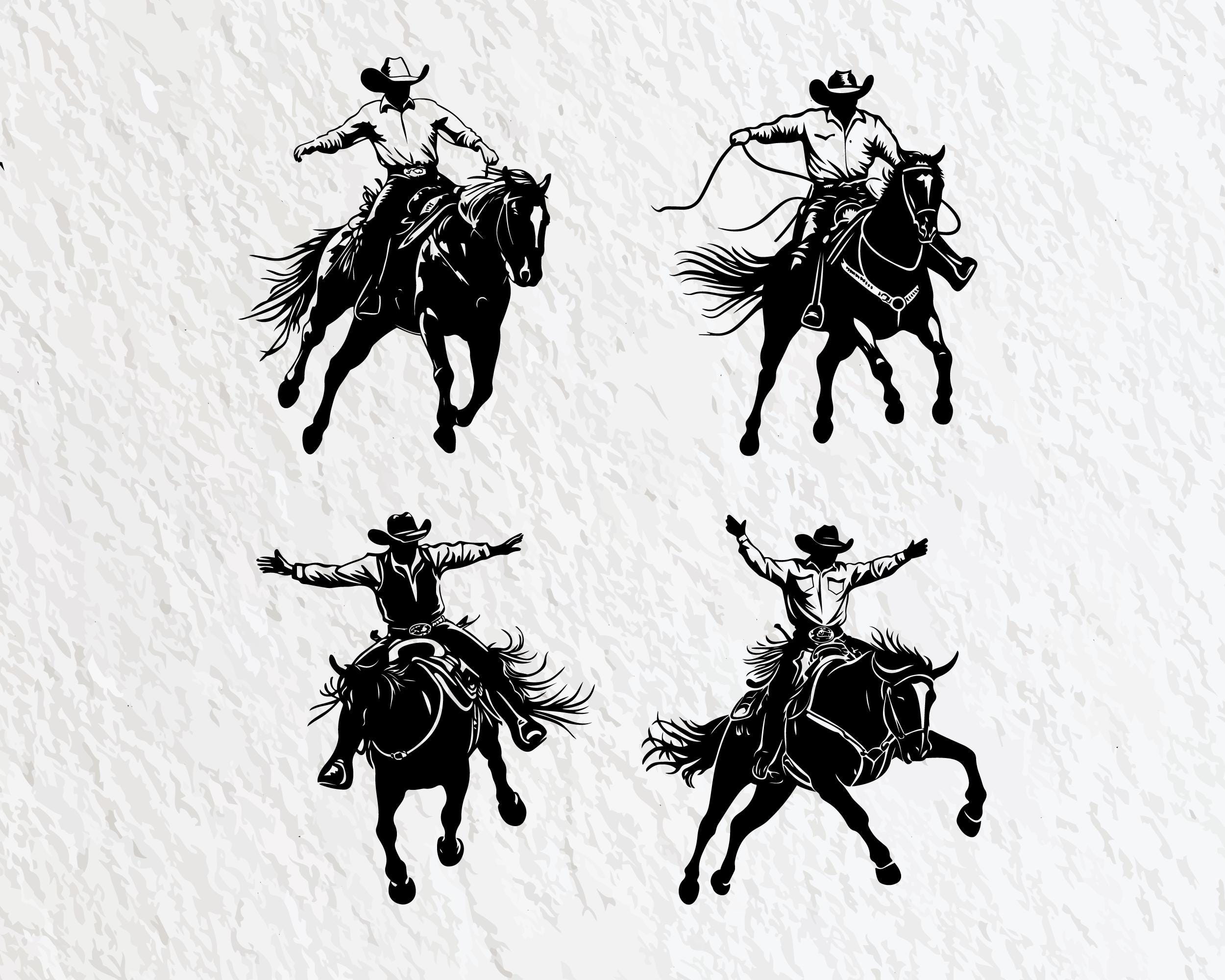 Rodeo Silhouette Svg, Rodeo Svg Bundle, Rodeo Clipart, Rodeo Decal ...