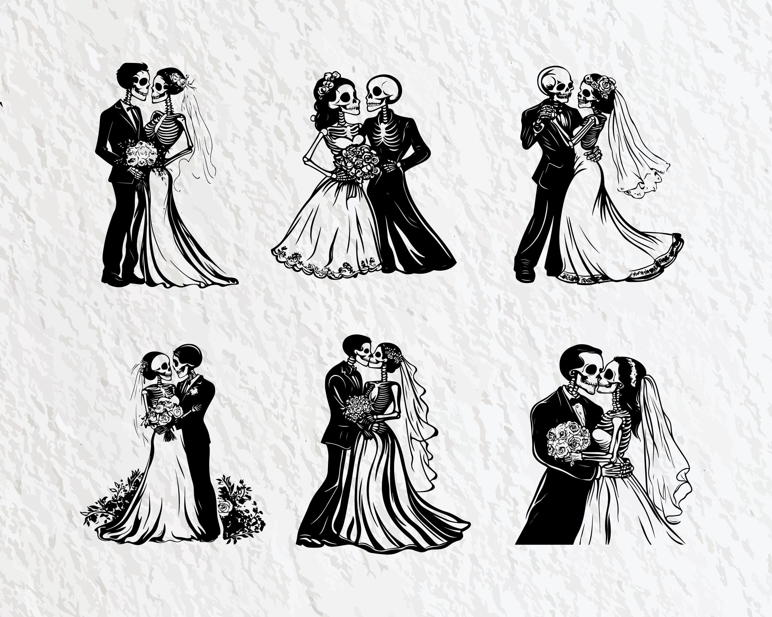 Skeleton Wedding Svg Bundle, Skeleton Wedding Silhouette, Funny ...