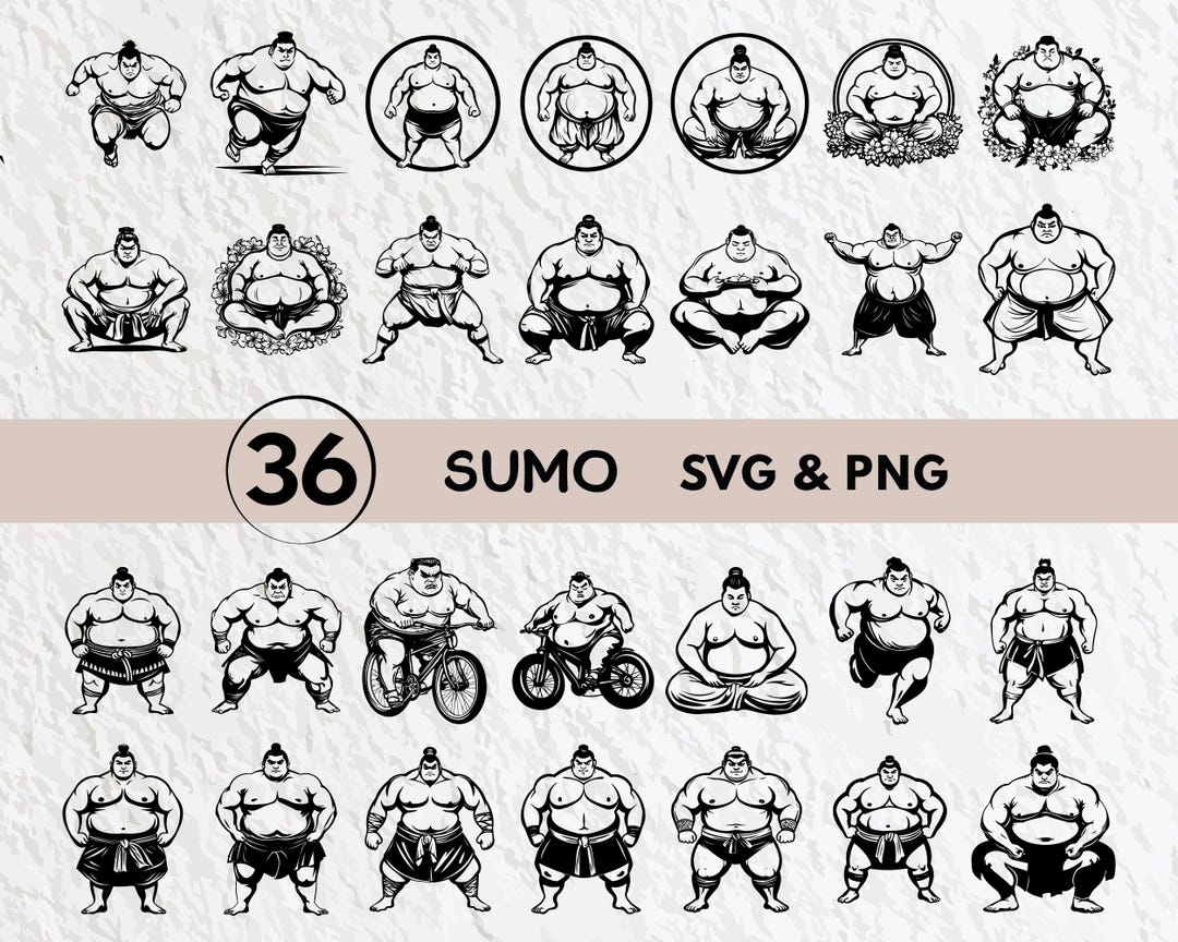 Sumo Svg Bundle, Sumo Silhouette, Sumo Clipart Png, Sumo Outline ...