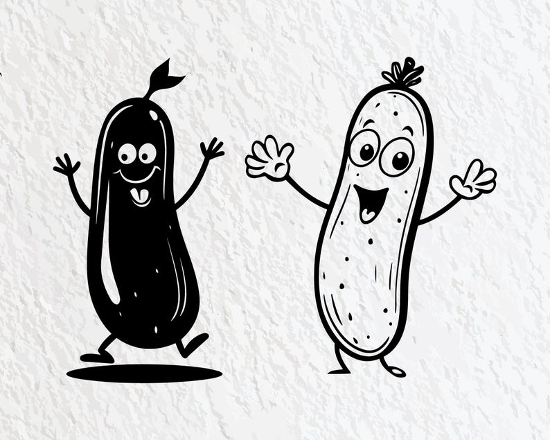 Cute Cucumber Dancing Svg Bundle, Cute Cucumber Dancing Silhouette ...