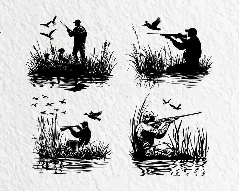 Duck Hunting Svg Bundle, Duck Hunting Silhouette, Duck Hunting Clipart ...