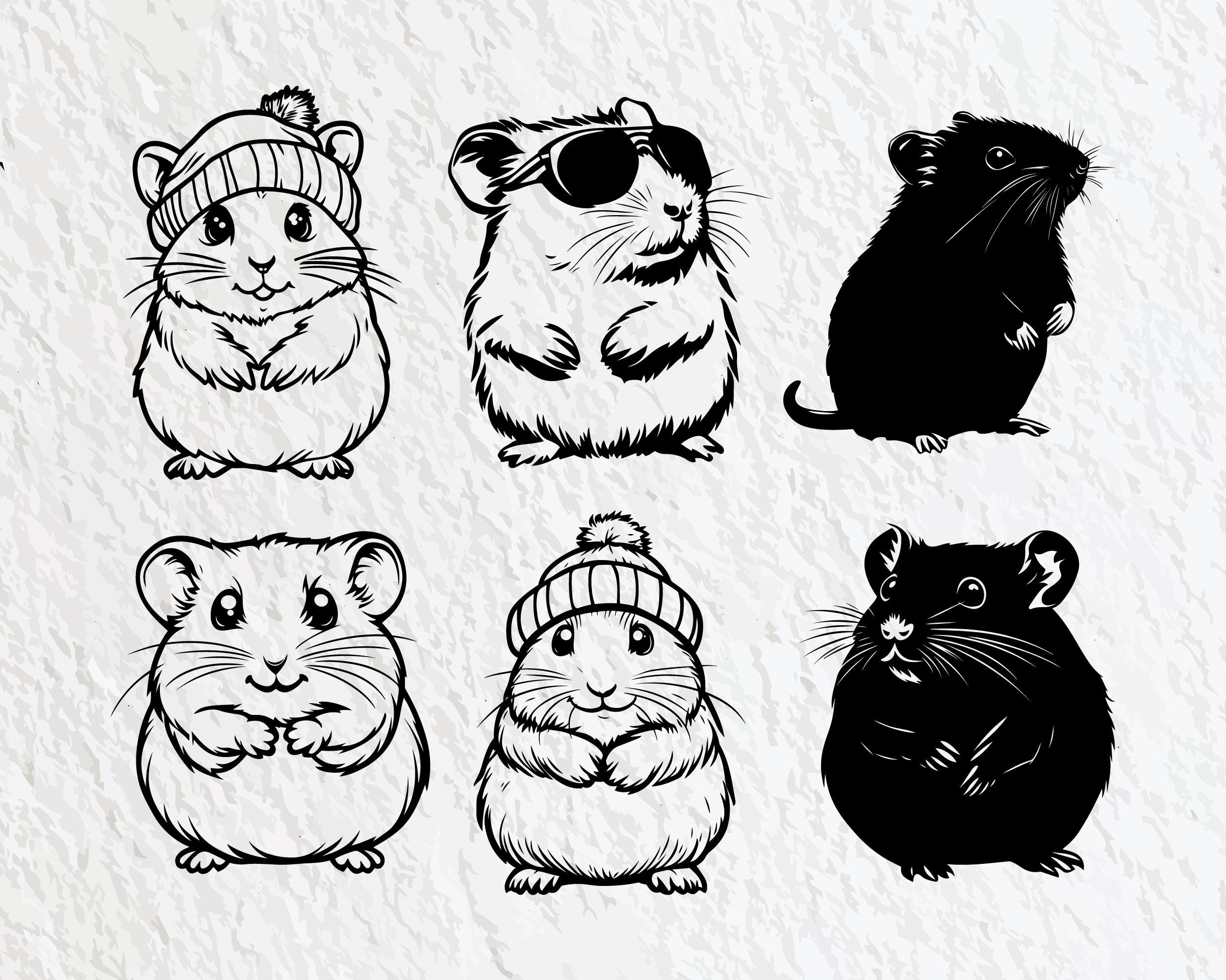Hamster Svg Bundle, Hamster Silhouette, Hamster Clipart Png, Hamster ...