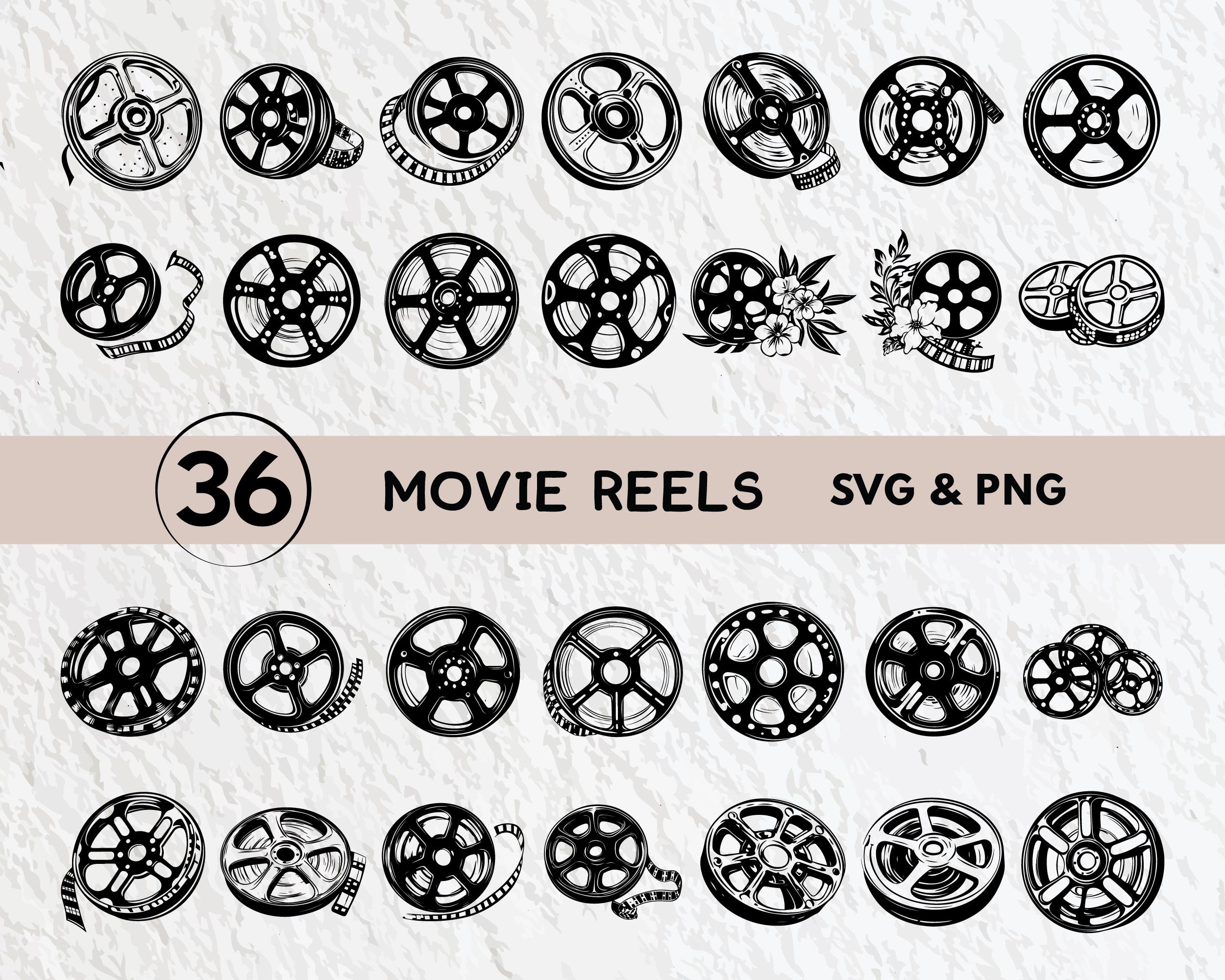 Movie Reels SVG Bundle: Clipart, Silhouette, Vector (digital Download ...