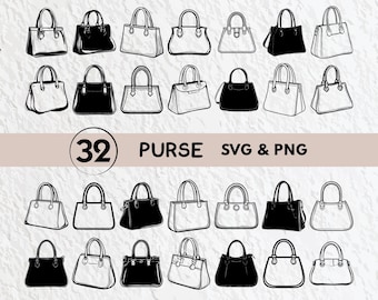 Purse SVG Bundle: Handbag Clipart, Vector Decal (PNG, Cricut) - Etsy
