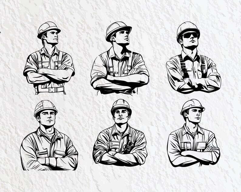 Engineer Silhouette SVG Bundle: Clipart, Logo, Icon (digital Download ...