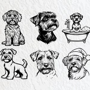 Schnoodle Dog SVG Bundle: Silhouette Clipart, Vector Logo (PNG Files ...