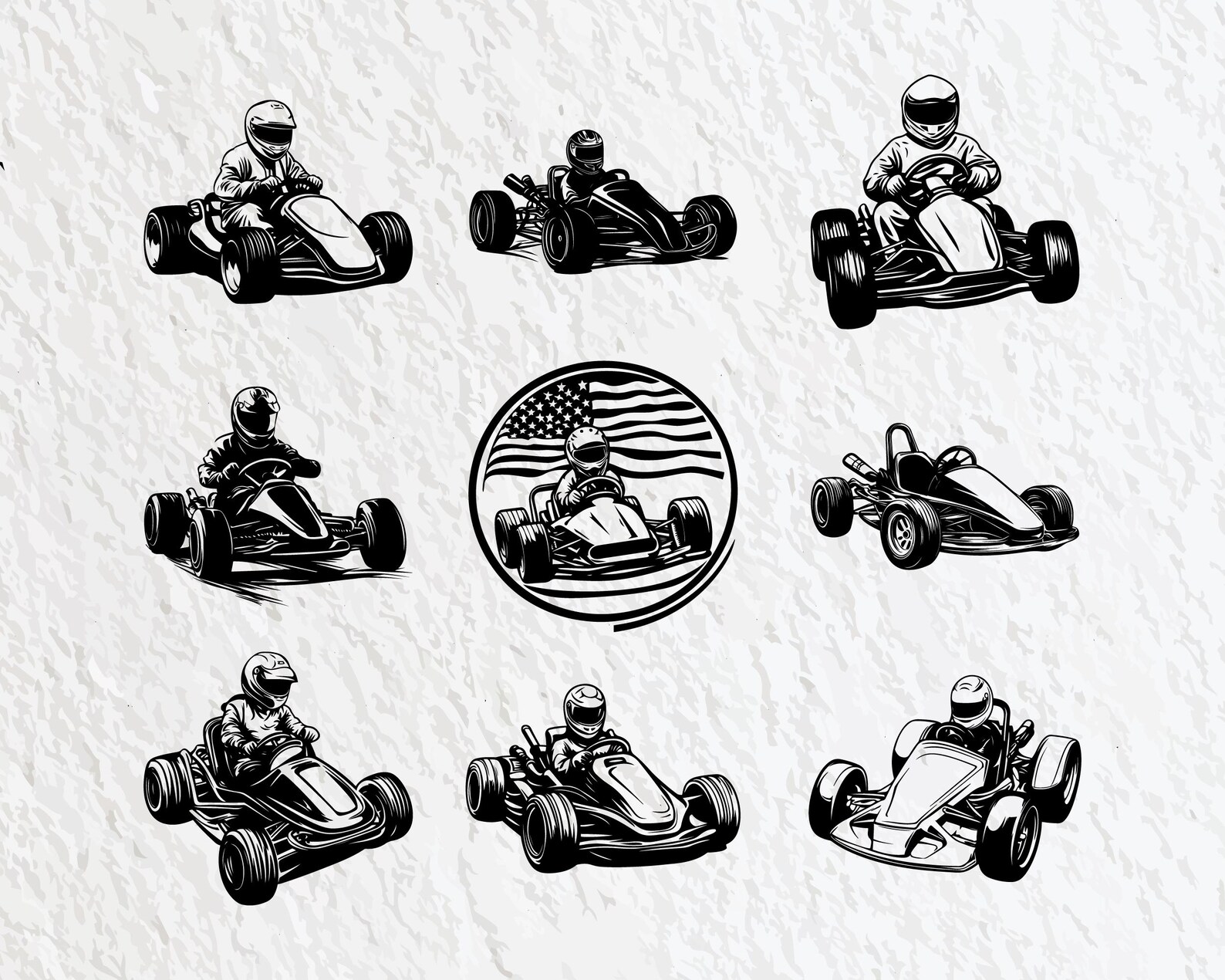 Go Kart Svg Bundle, Go Kart Silhouette, Go Kart Clipart Png, Go Kart ...