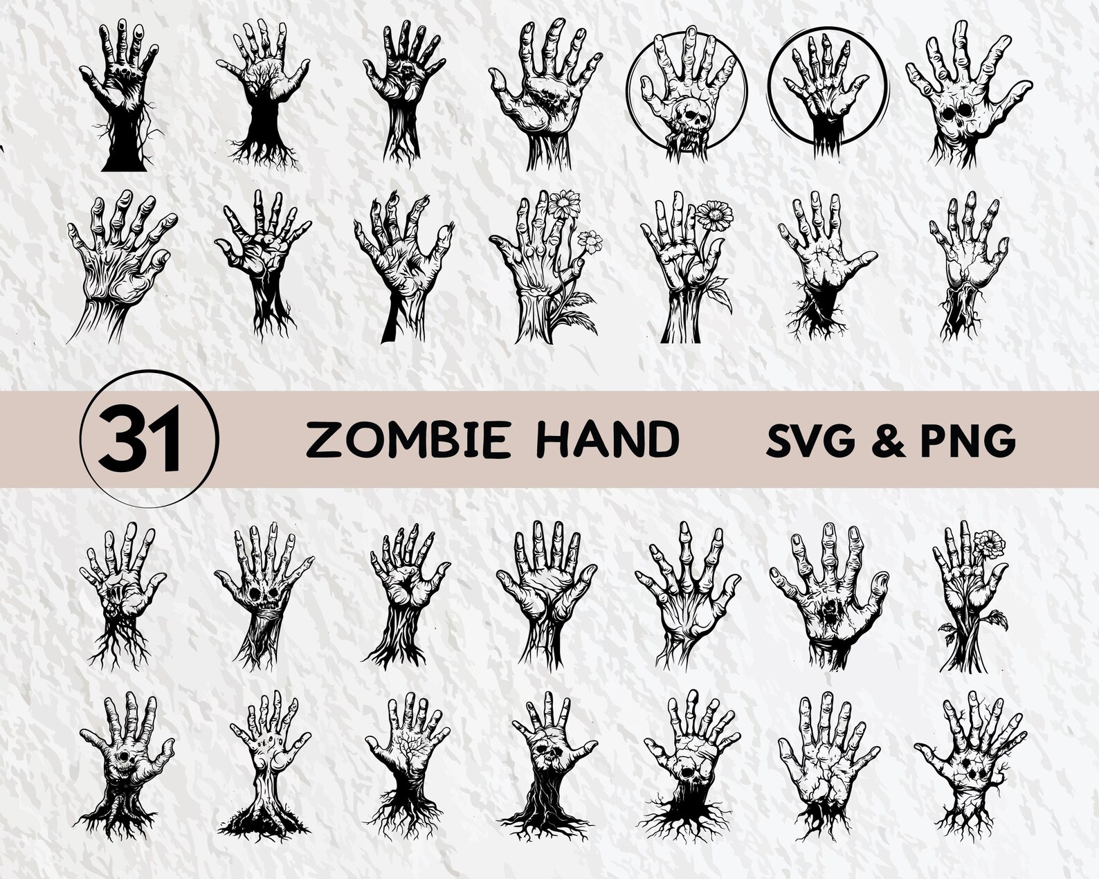 Zombie Hand Svg Bundle, Zombie Hand Silhouette, Zombie Hand Clipart Png ...
