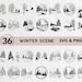 Winter Scene SVG Bundle: Holiday Clipart, Logo Icon Decals (PNG, SVG ...