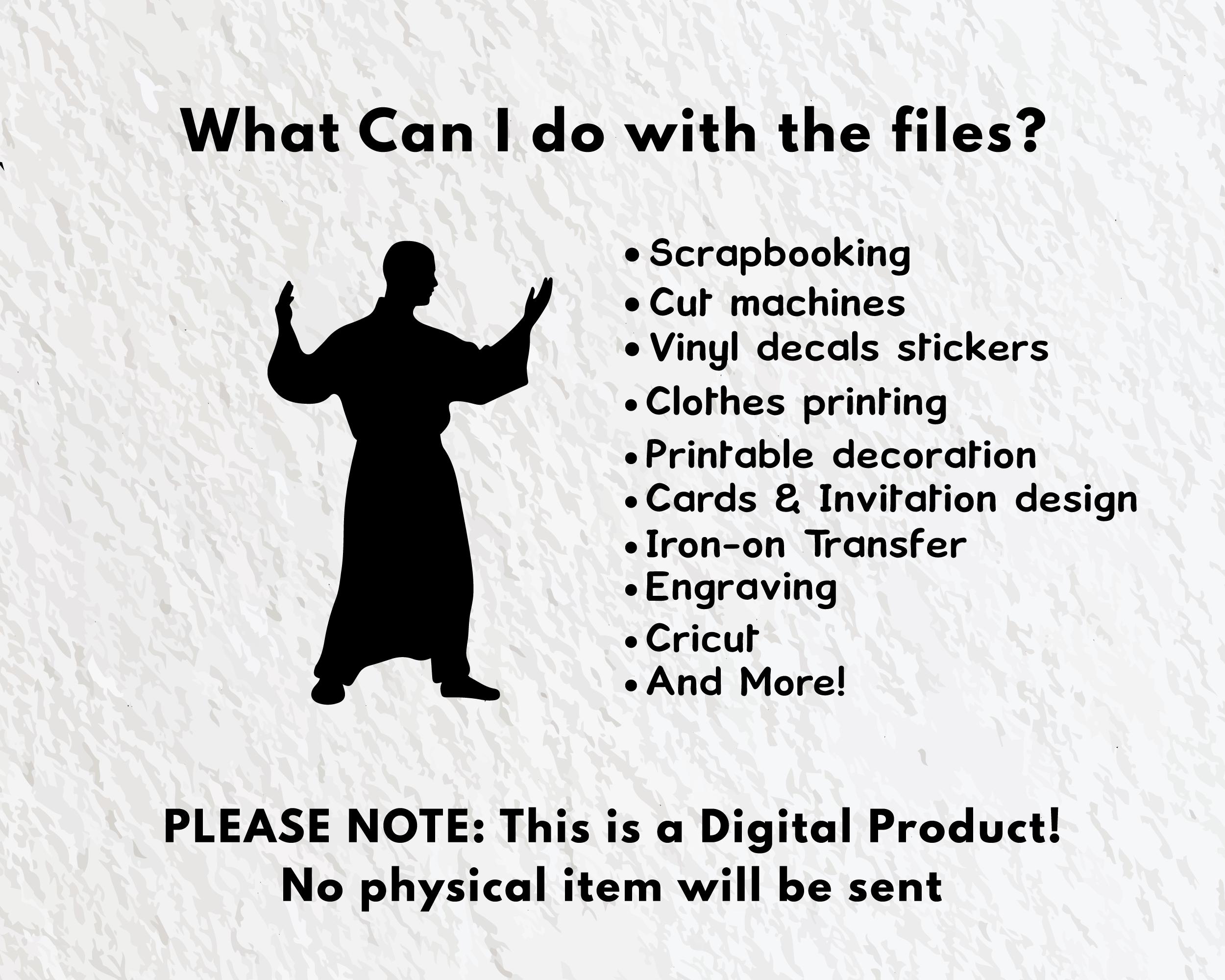 Tai Chi Silhouette SVG Bundle: Vector Clipart, Logo Icon (digital ...