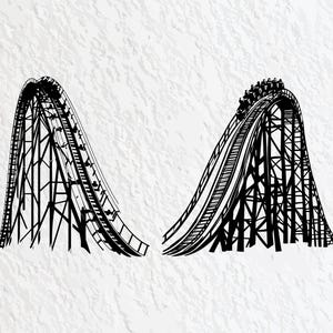 Roller Coaster SVG Bundle: Silhouette Clipart, Logo Icon (digital ...