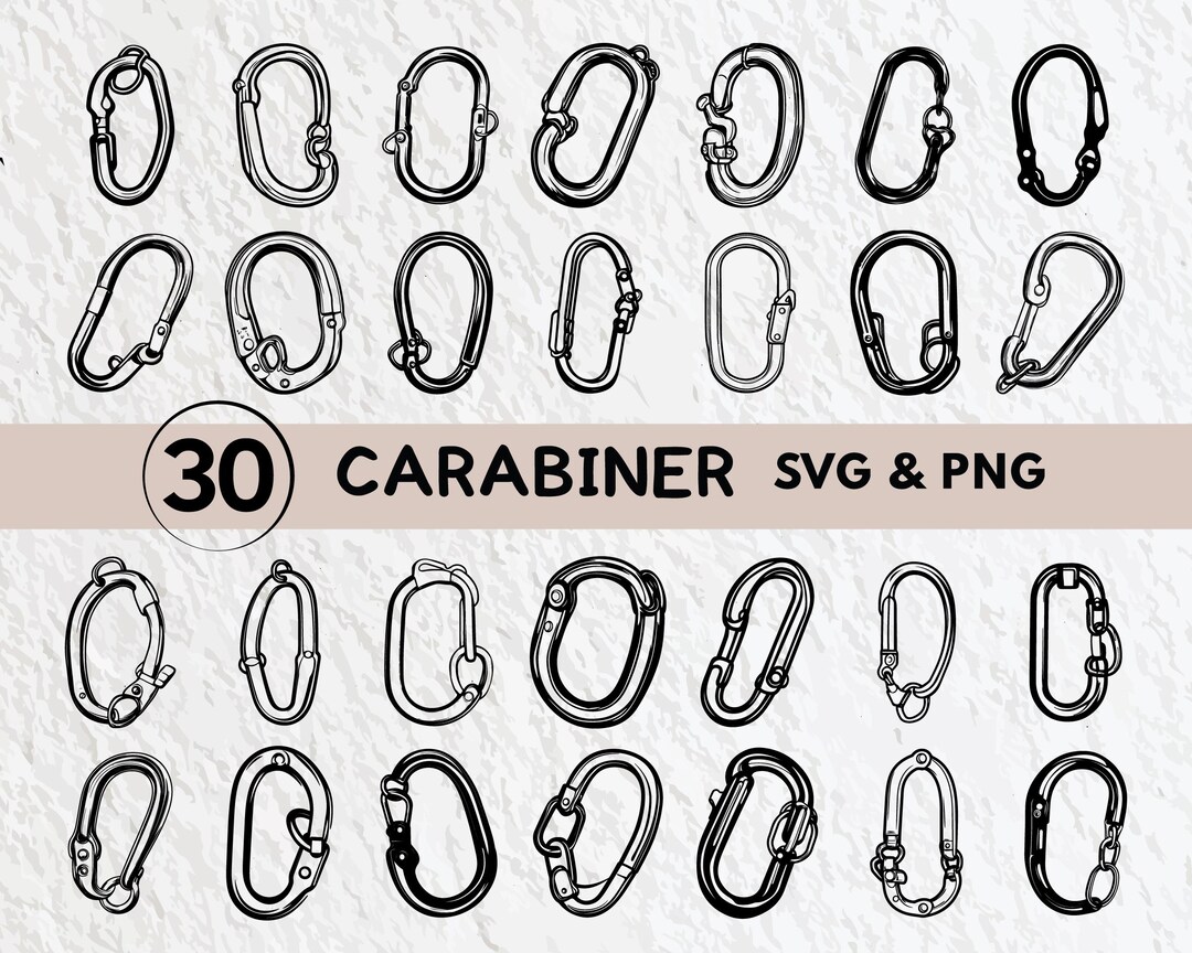Carabiner SVG Bundle: 30 Clip Art Designs (PNG, Vector) - Etsy