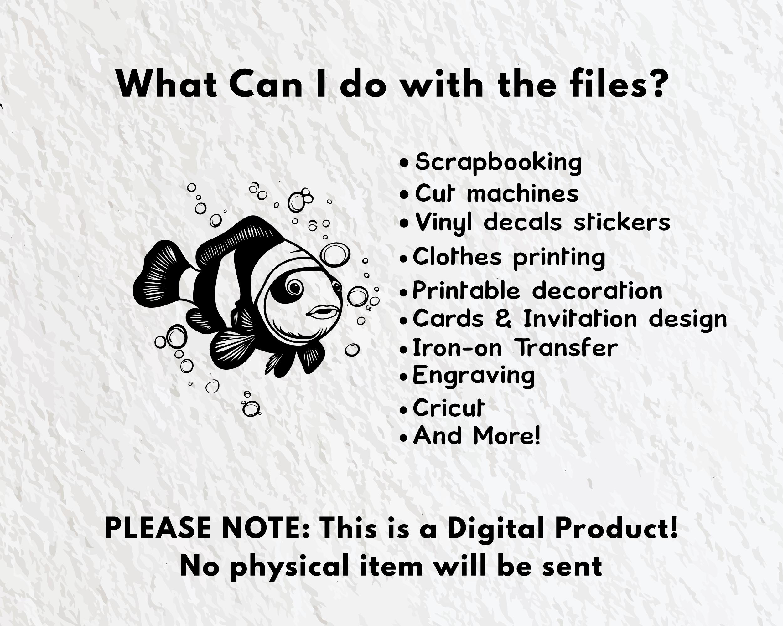 Clownfish SVG Bundle: Silhouette Clipart, Cricut Cut Files (PNG, Vector ...
