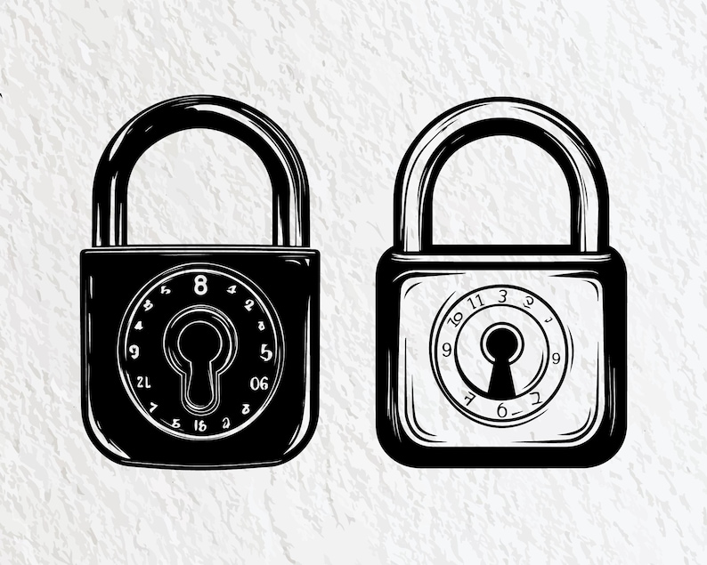 Combination Lock Svg Bundle, Combination Lock Silhouette, Combination ...