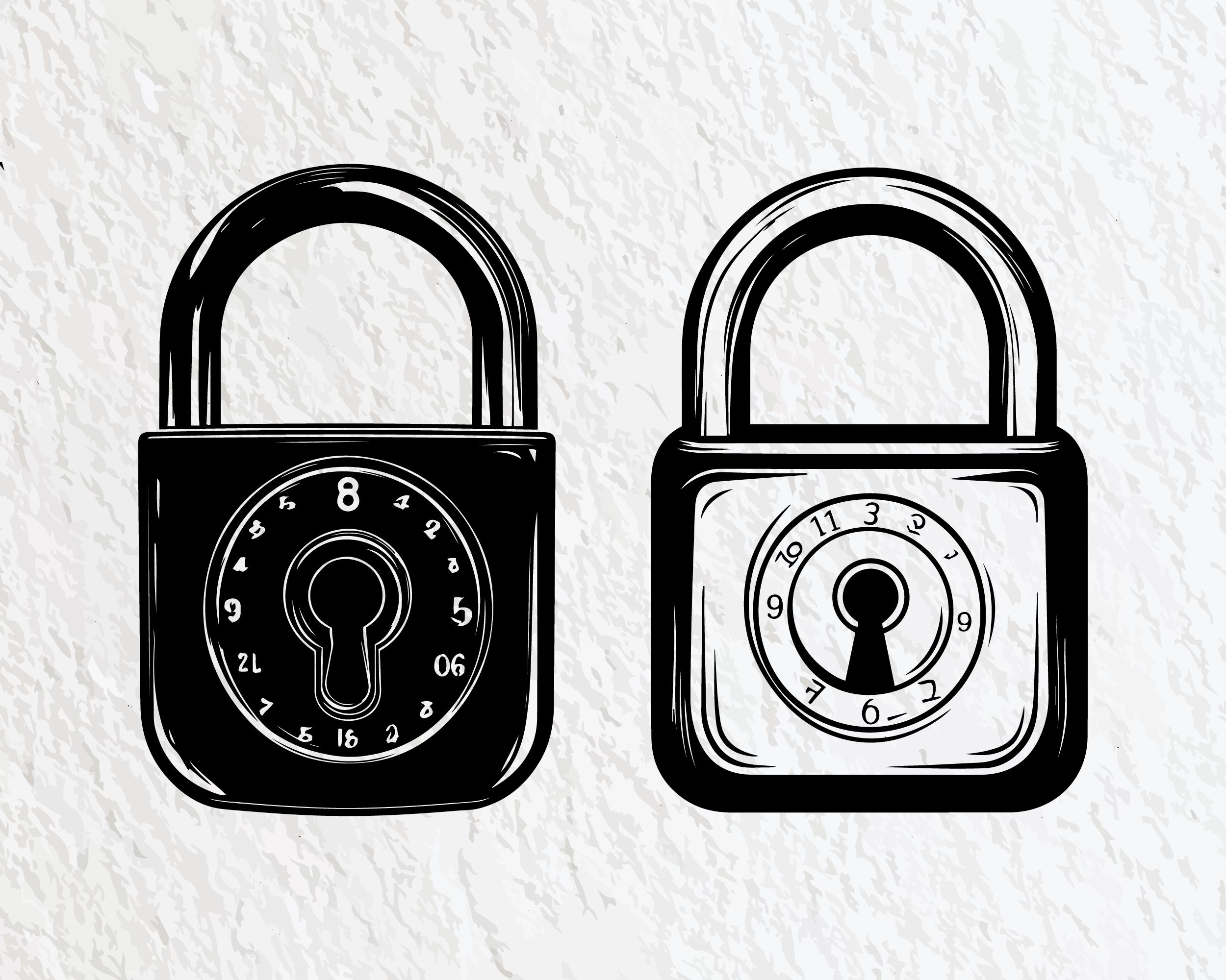 Combination Lock Svg Bundle, Combination Lock Silhouette, Combination ...