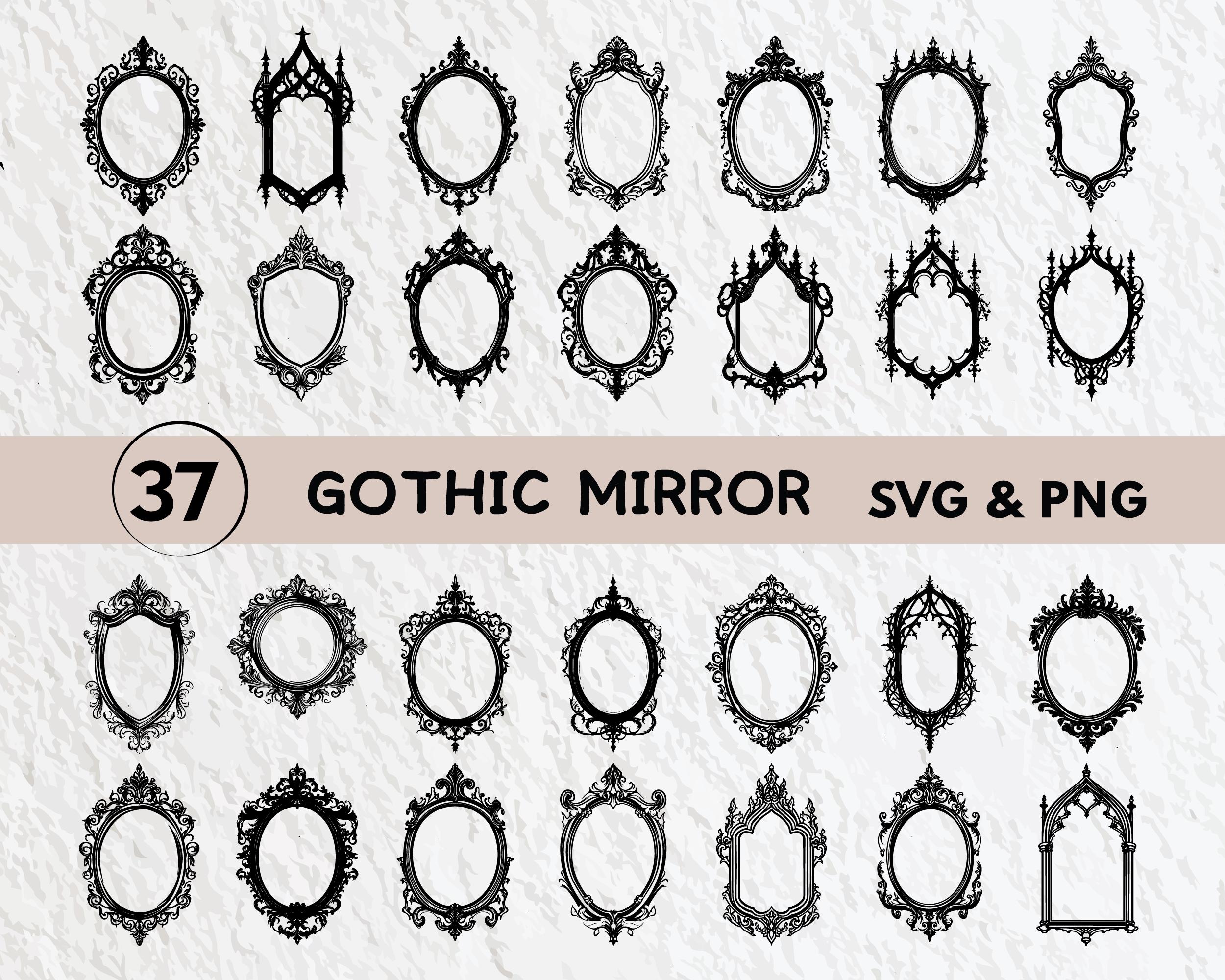 Gothic Mirror SVG Bundle: Silhouette Clipart (PNG, Vector) - Etsy