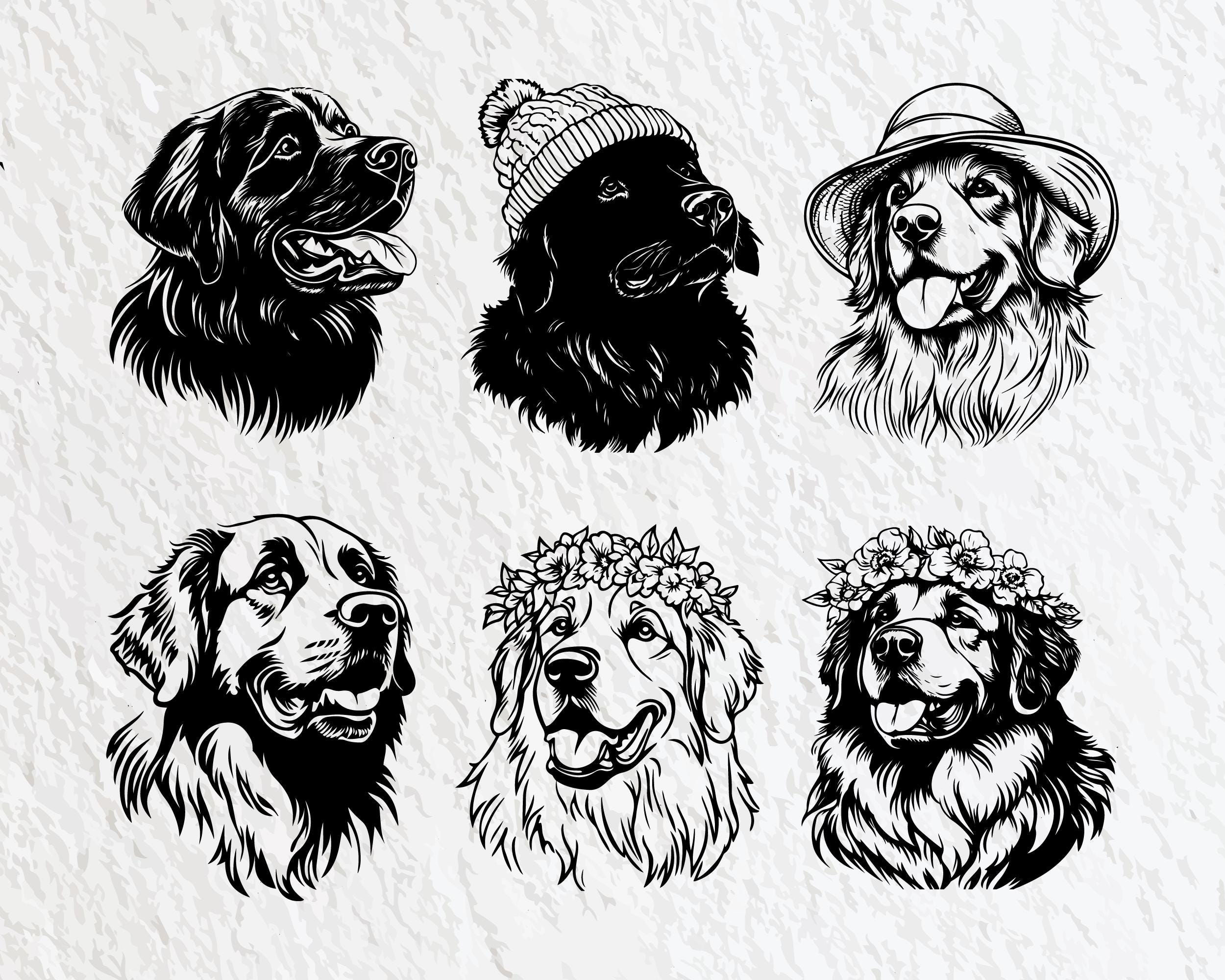 Leonberger Dog SVG Bundle: Silhouette Clipart, Logo Icon Decal (PNG ...