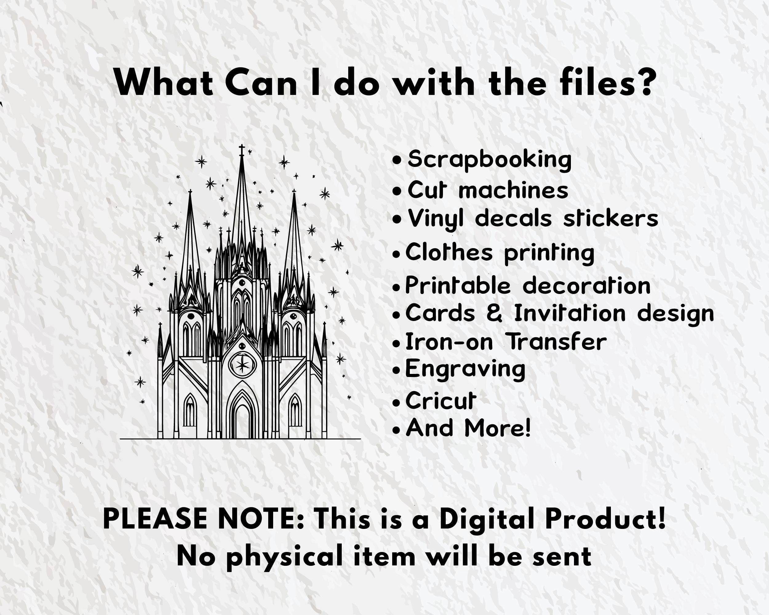 Gothic Cathedral SVG Bundle: Silhouette Clipart, Vector Logo (PNG, SVG ...