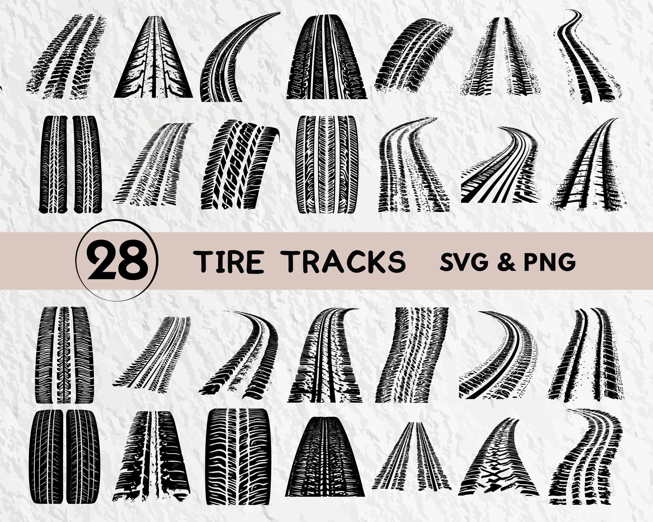 Tire Tracks Svg Bundle, Tire Tracks Silhouette, Tire Tracks Clipart Png ...