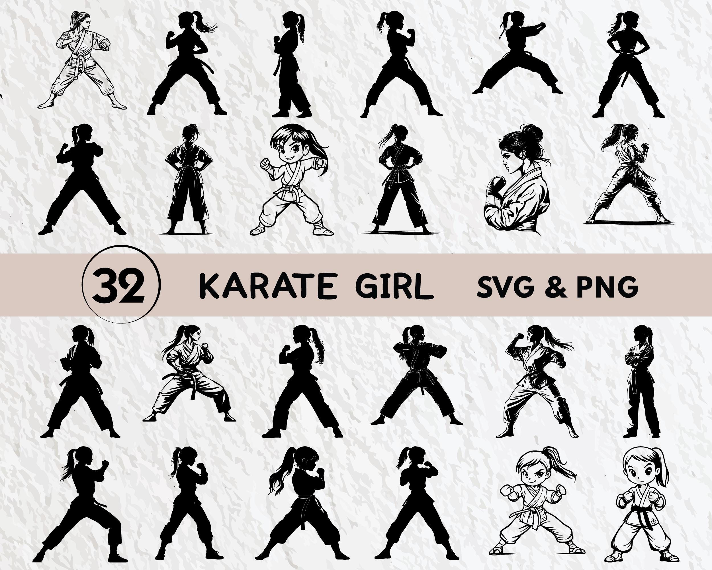 Karate Girl Svg Bundle, Karate Girl Silhouette, Karate Girl Clipart Png ...